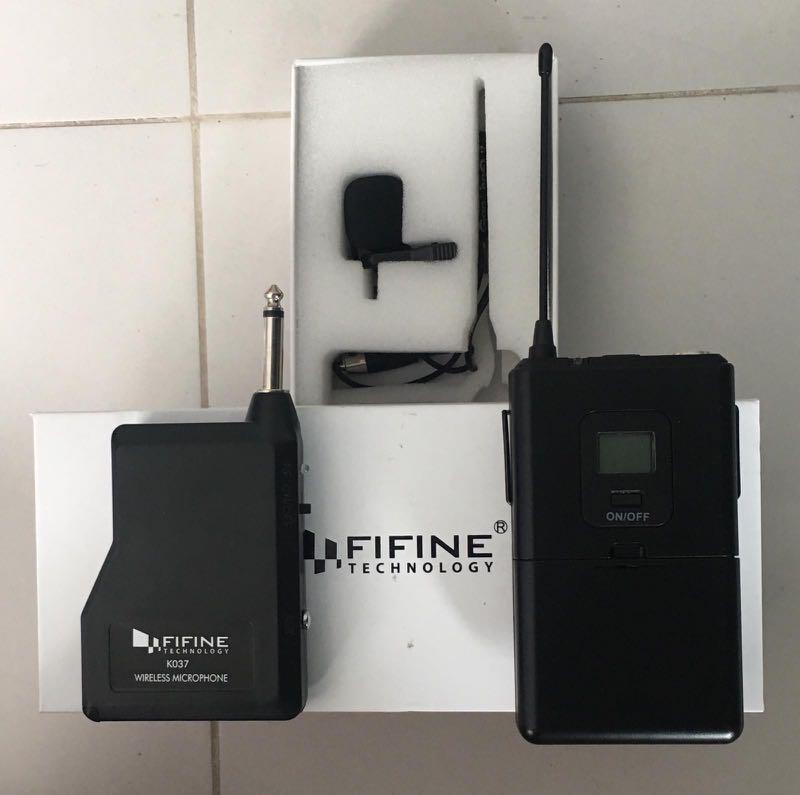 Fifine Wireless Microphone set with Headset & Lavalier Lapel Mics ...