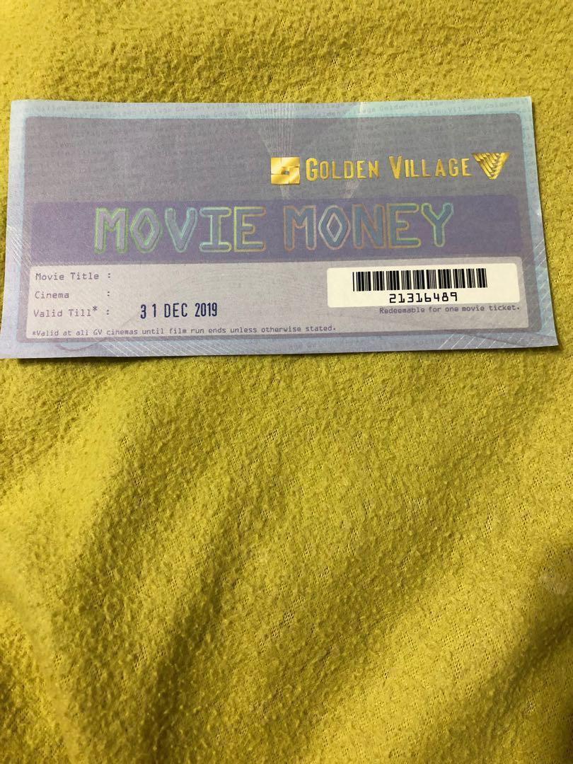 golden village movie tickets, Tickets & Vouchers, Vouchers on Carousell