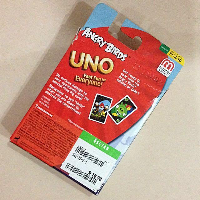Mattel Games Angry Birds Uno Cards Game, Hobbies & Toys, Toys & Games ...