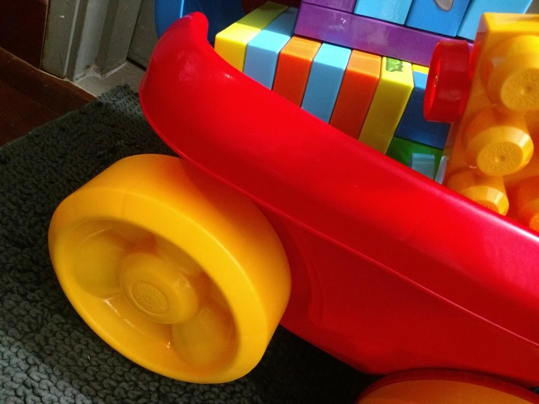 Train Set + Mega Block Scooping Wagon, Hobbies & Toys, Toys & Games on ...