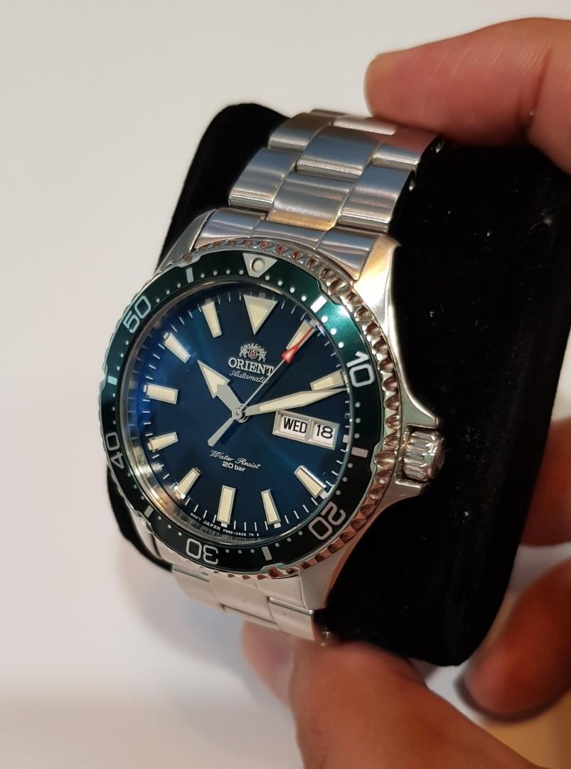 Orient Mako 3 Green Dial (one month old, upgraded crystal, extra strap ...