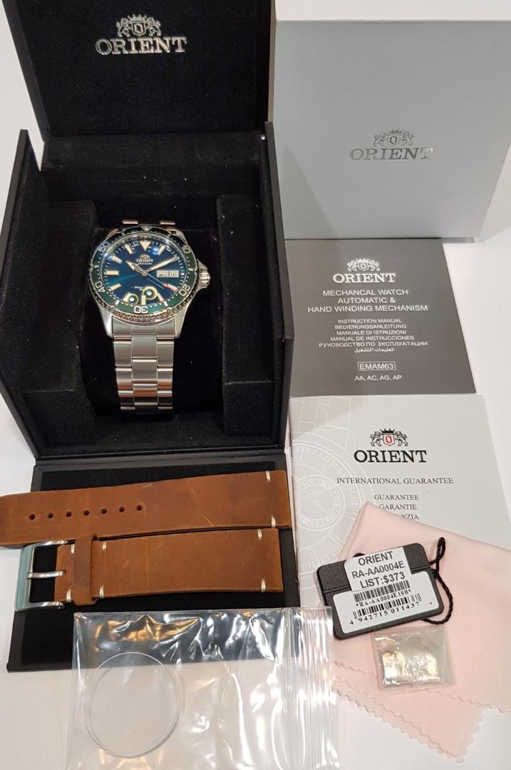 Orient Mako 3 Green Dial (one month old, upgraded crystal, extra strap ...