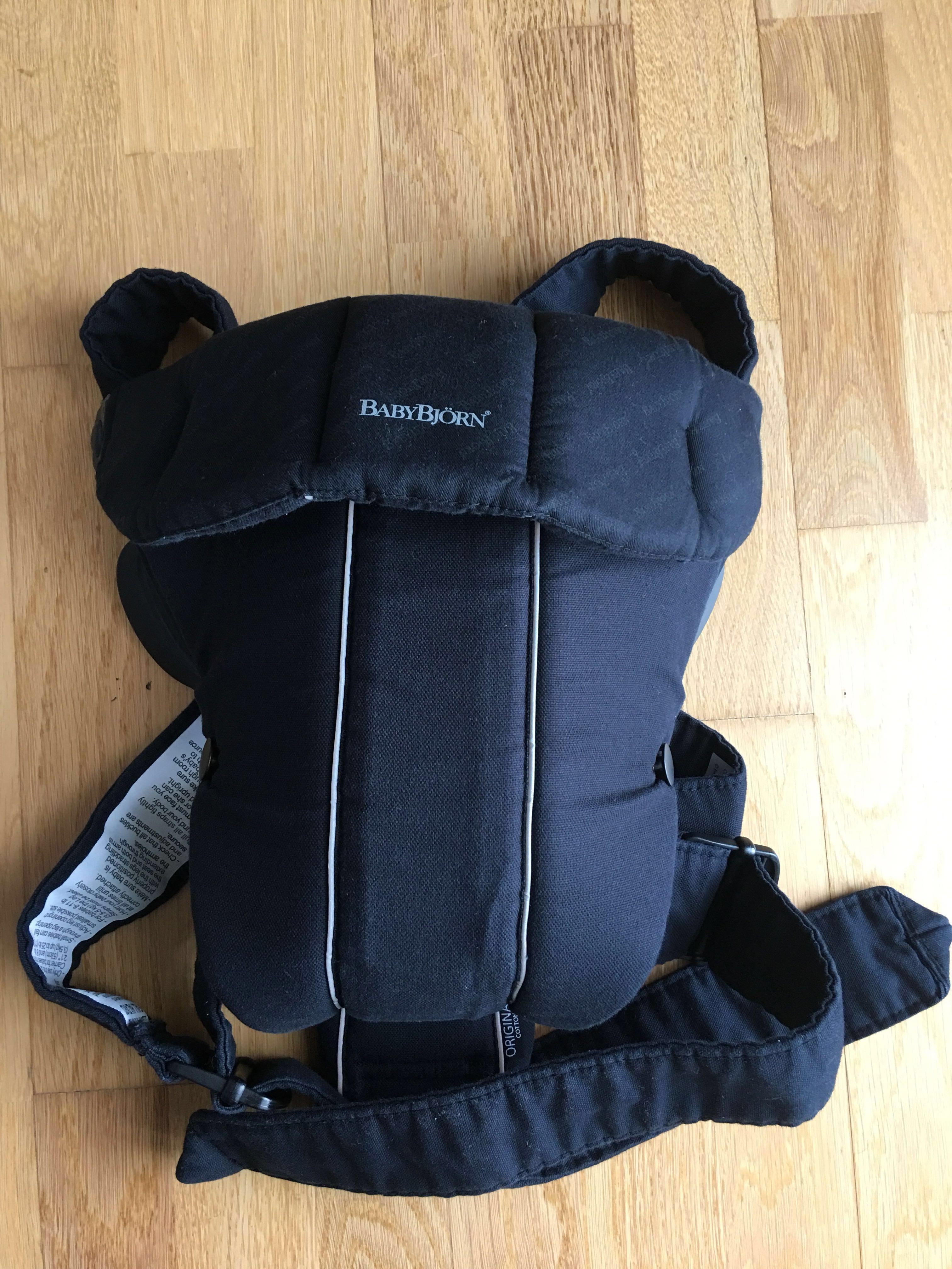 Original Baby Bjorn Black Cotton, Babies & Kids, Babies & Kids Fashion ...