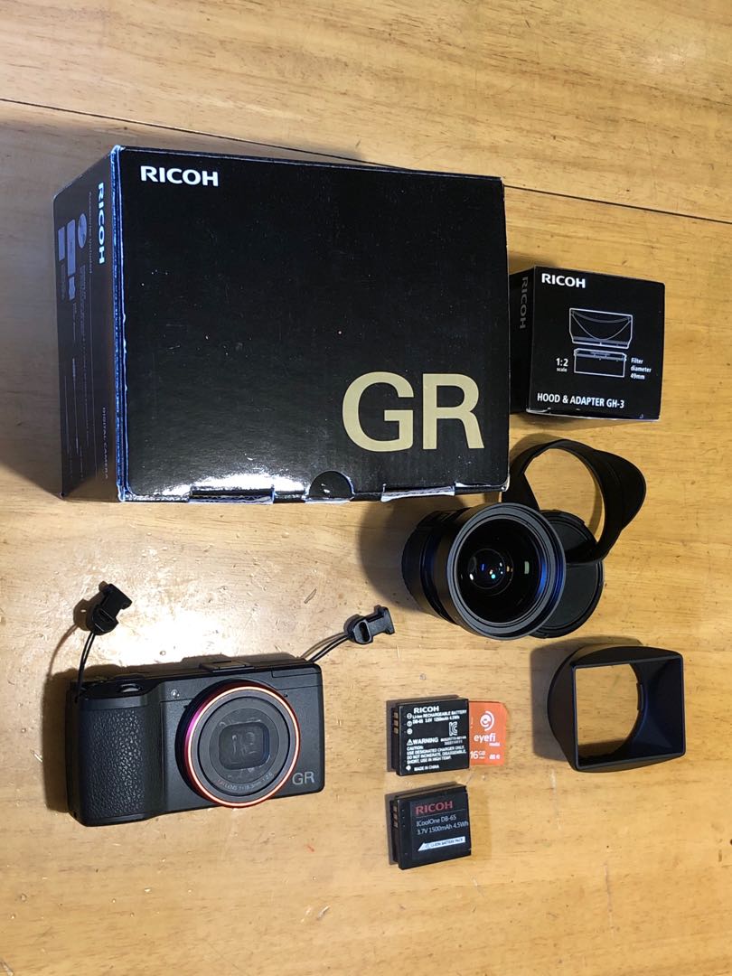 Ricoh GR 連 GW-3 21mm + GH-3 Hood, 攝影器材, 鏡頭及裝備 - Carousell