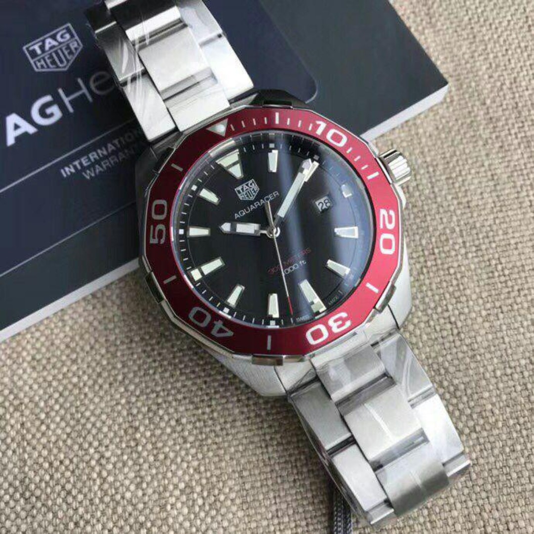 TAG HEUER ORIGINAL AQUARACER RED, Men's Fashion, Watches & Accessories ...