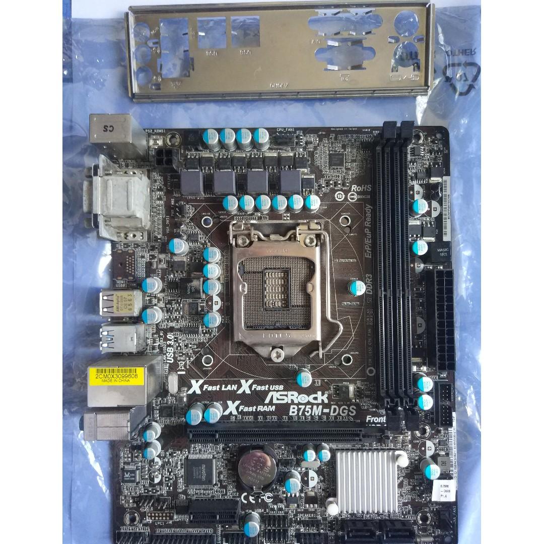 Asrock B75M-DGS motherboard - faulty, Computers & Tech, Parts & Accessories, Networking on Carousell