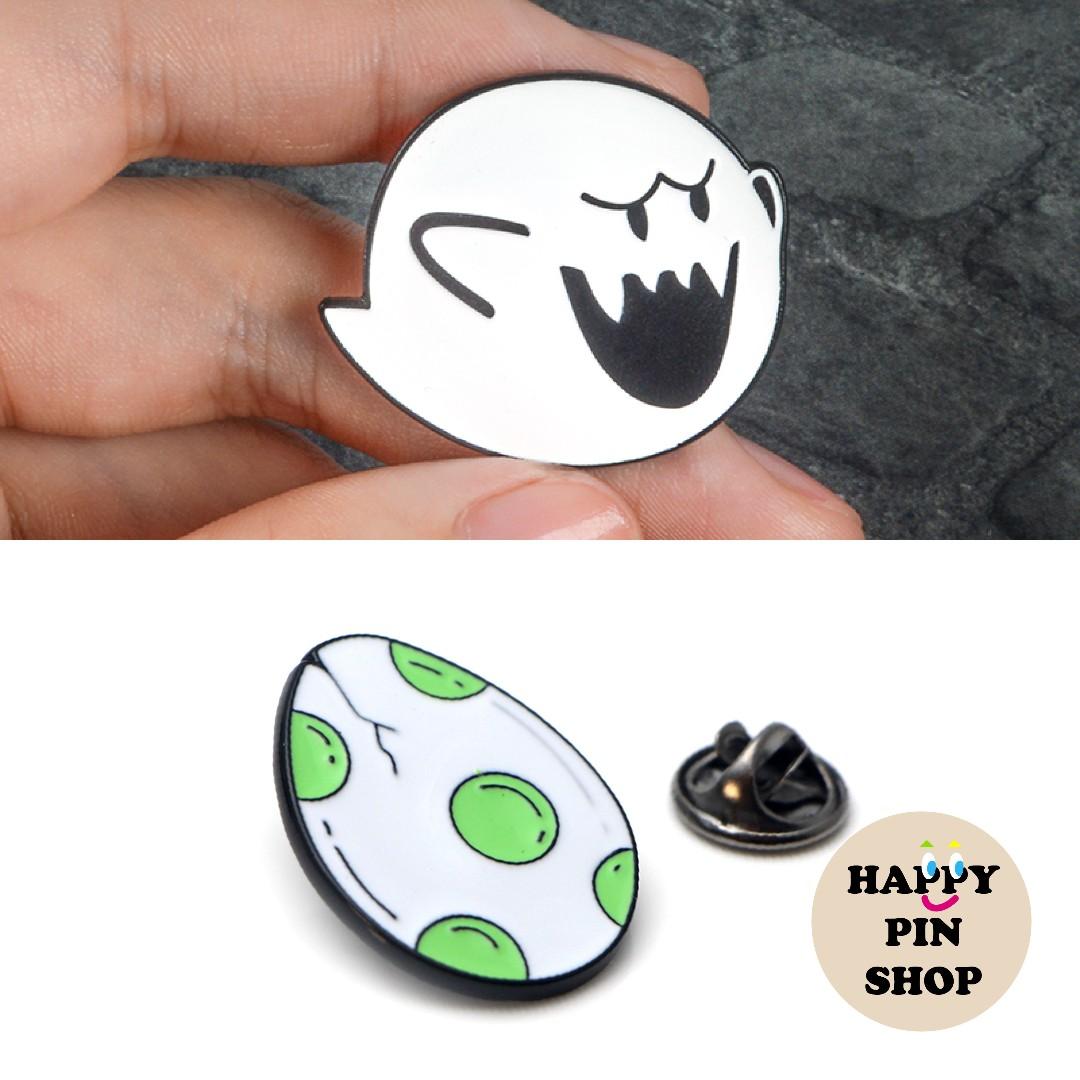 [AVAIL @ Cine] Super Mario enamel pins - Boo Ghost, Yoshi Egg, Super ...