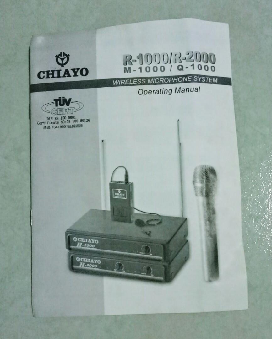 Chiayo Professional Wireless Microphone System. Freq: 195.400Mhz. R ...