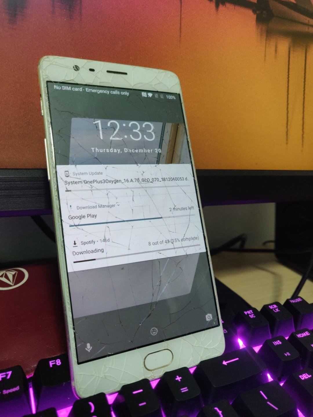 One plus 3 *Cracked screen*, Mobile Phones & Gadgets, Mobile Phones ...