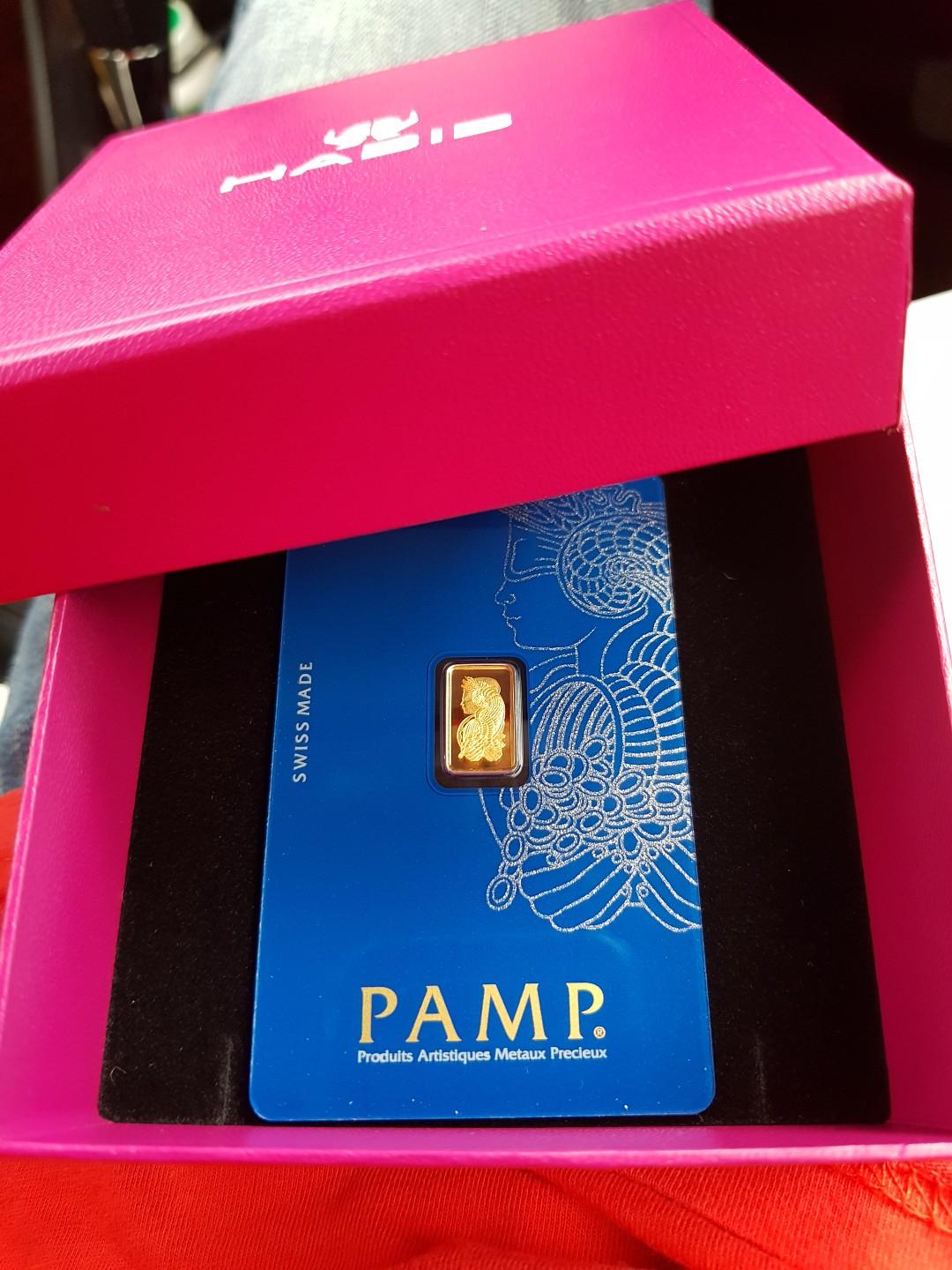 Pamp Swiss gold bar, Luxury, Accessories on Carousell