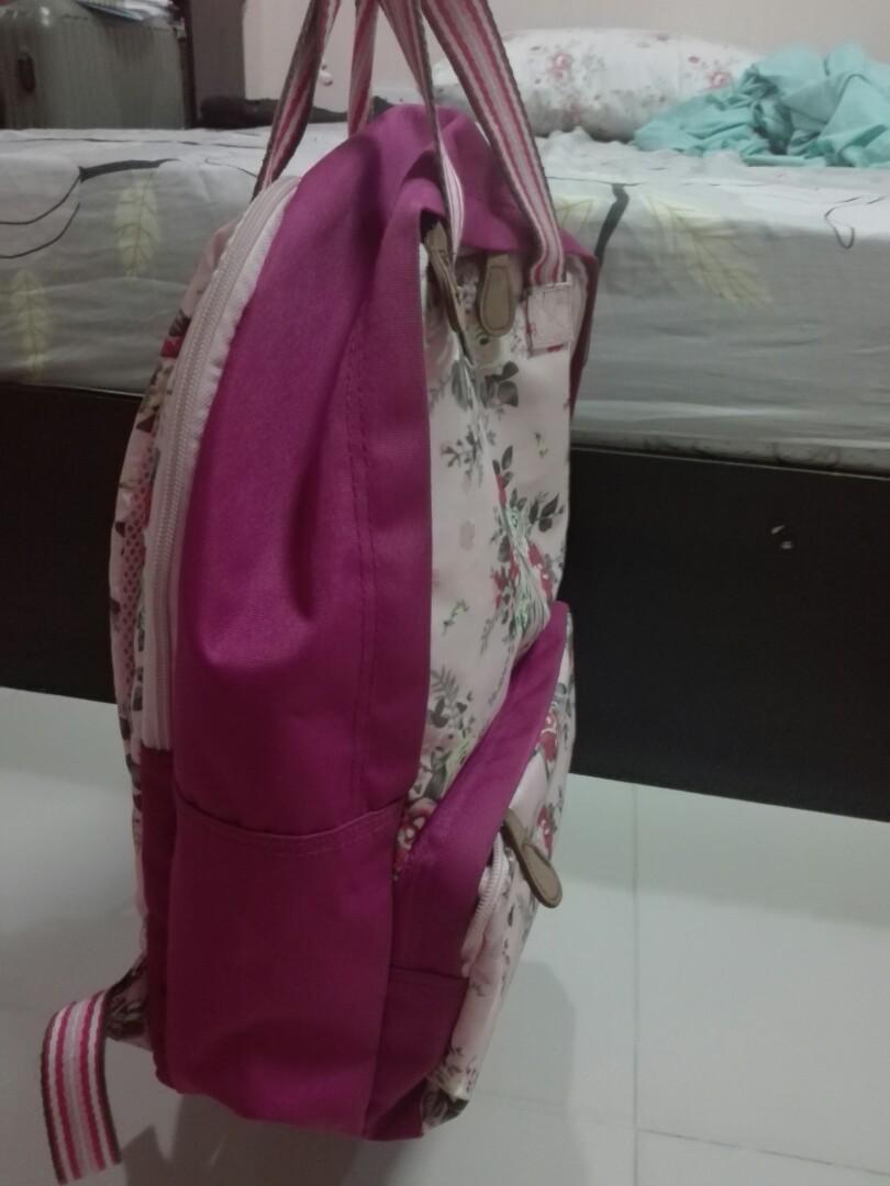 Raffles Pink Backpack, Women's Fashion, Bags & Wallets, Backpacks on ...