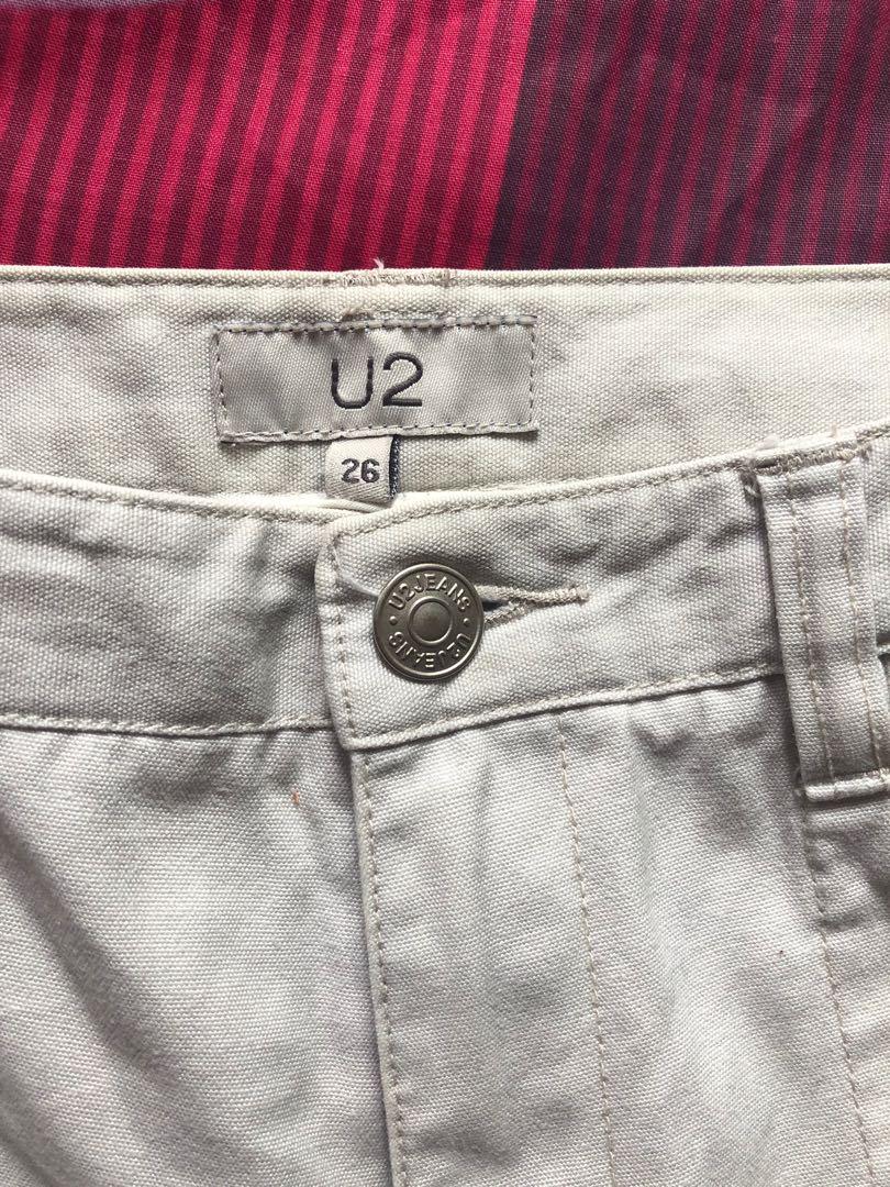 U2 Light Beige Crop Pants, Women's Fashion, Bottoms, Other Bottoms on ...