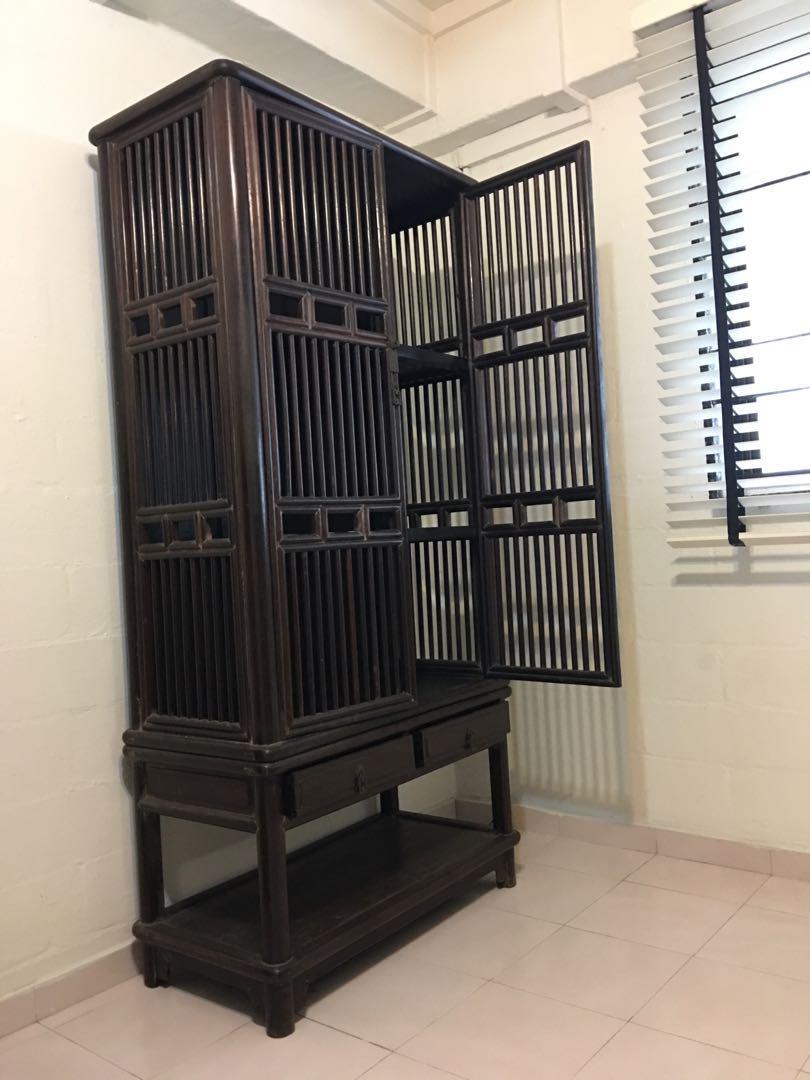 Vintage chicken wing wood 2 tier cabinet, Furniture & Home Living ...