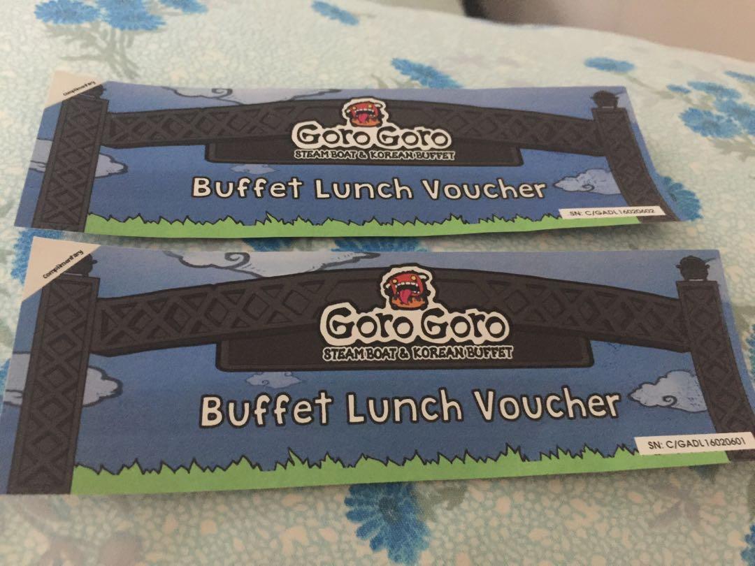 Goro Goro lunch buffet voucher, Tickets & Vouchers, Vouchers on Carousell