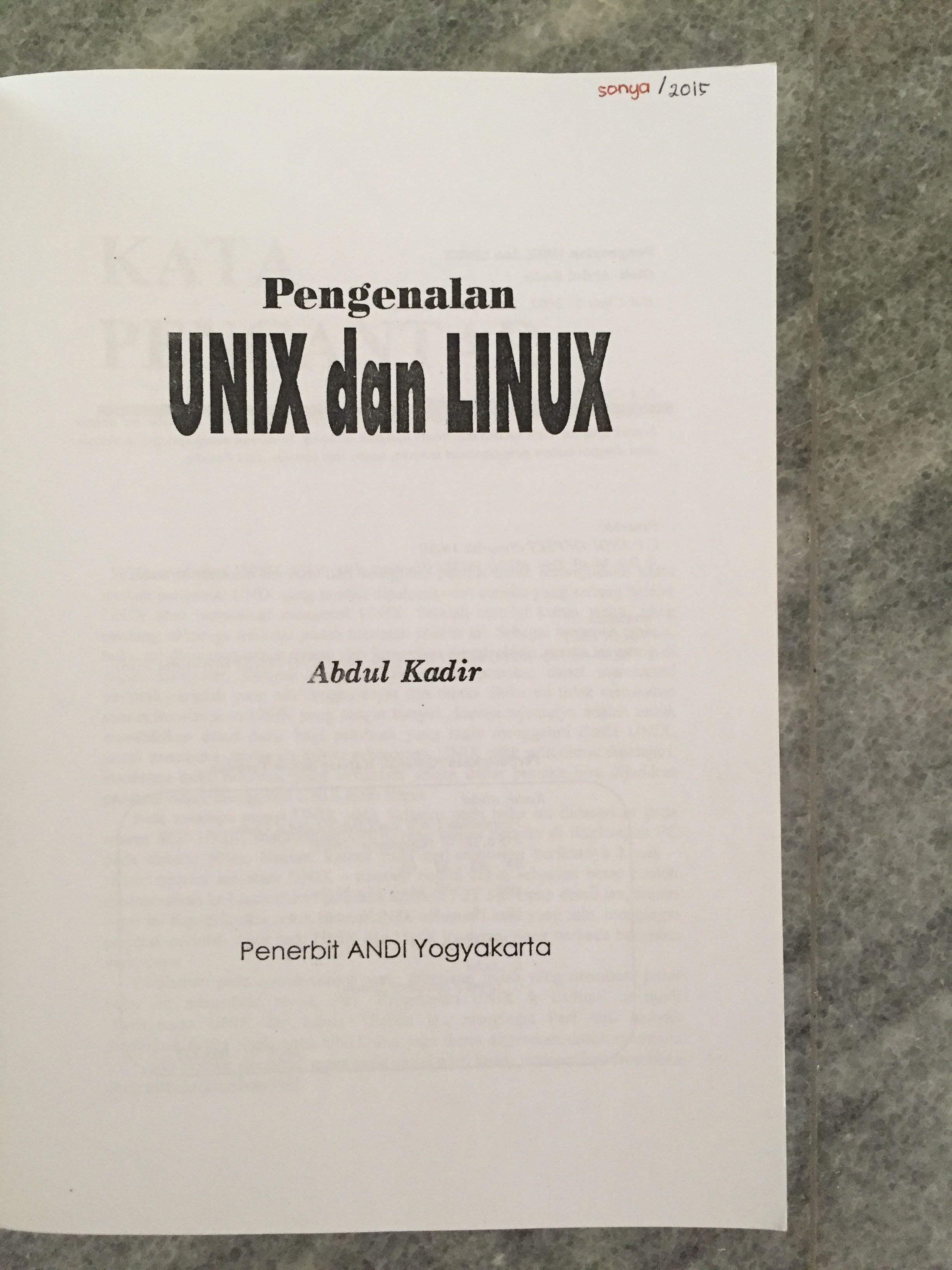 Pengenalan UNIX dan Linux oleh Abdul Kadir, Buku & Alat Tulis, Buku di Carousell