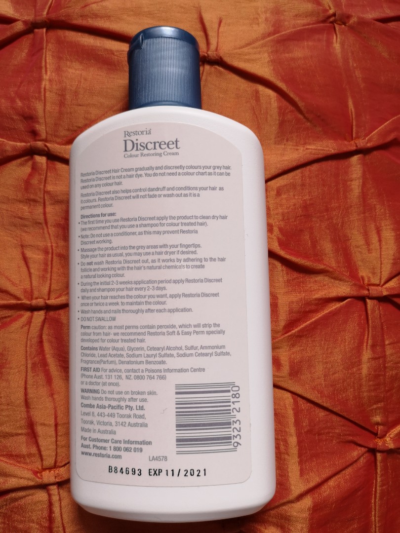 S$25 Restoria Discreet Hair Colour Restoring Cream 250ml, Beauty ...