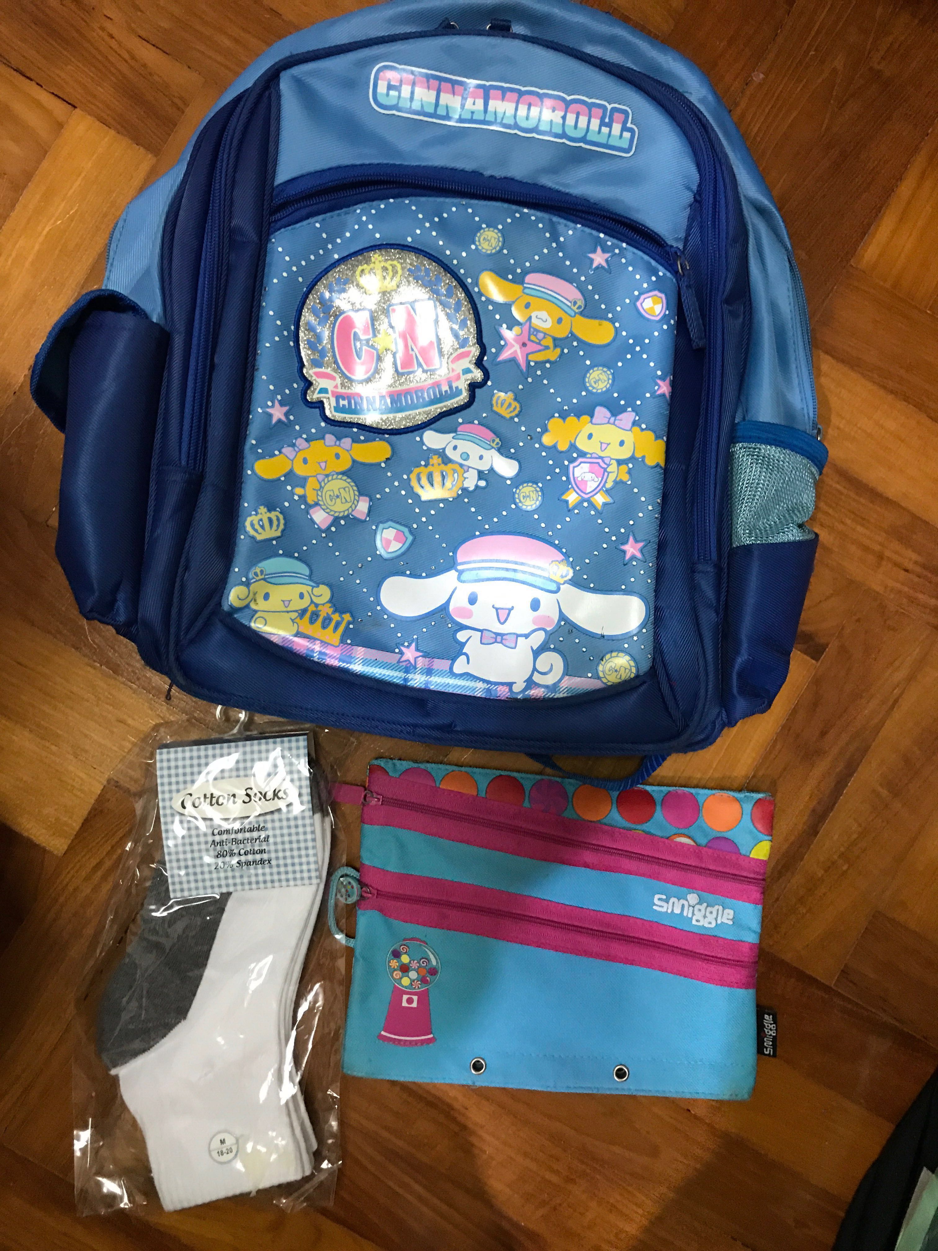 Bundle: Sanrio Cinnamoroll school bag, Smiggle case, BN stickers & 3 ...