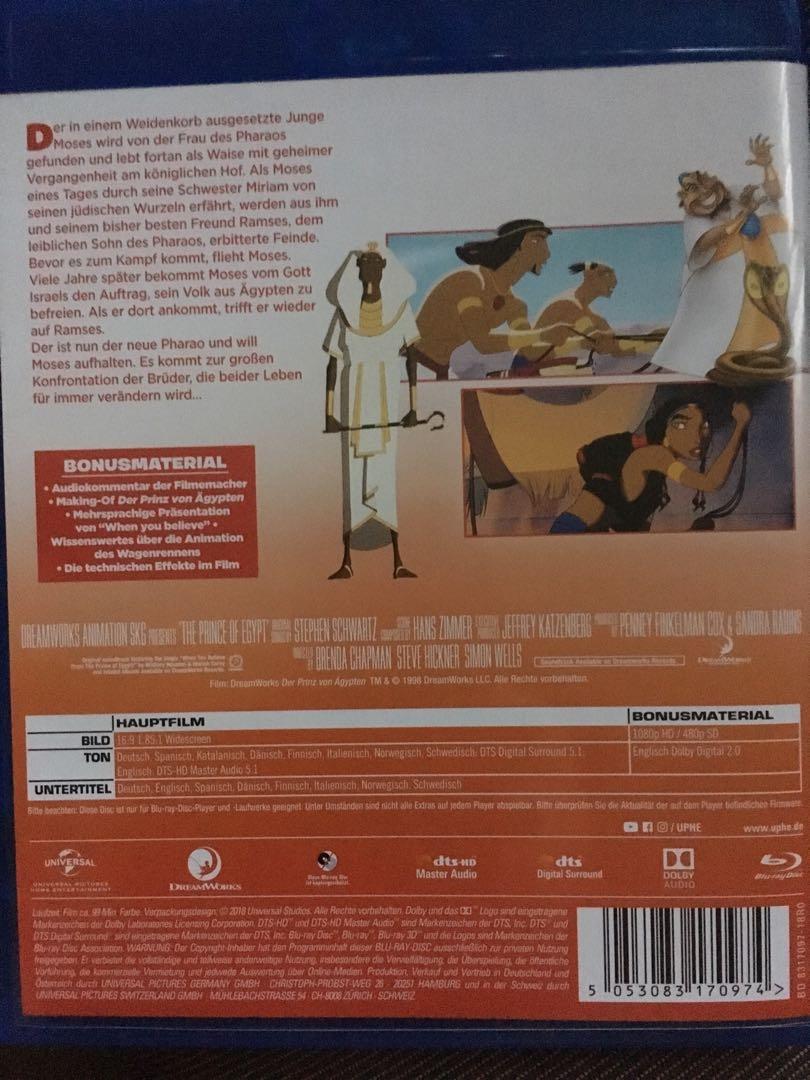 THE PRINCE OF EGYPT BLURAY BLU RAY, Hobbies & Toys, Music & Media, CDs & DVDs on Carousell