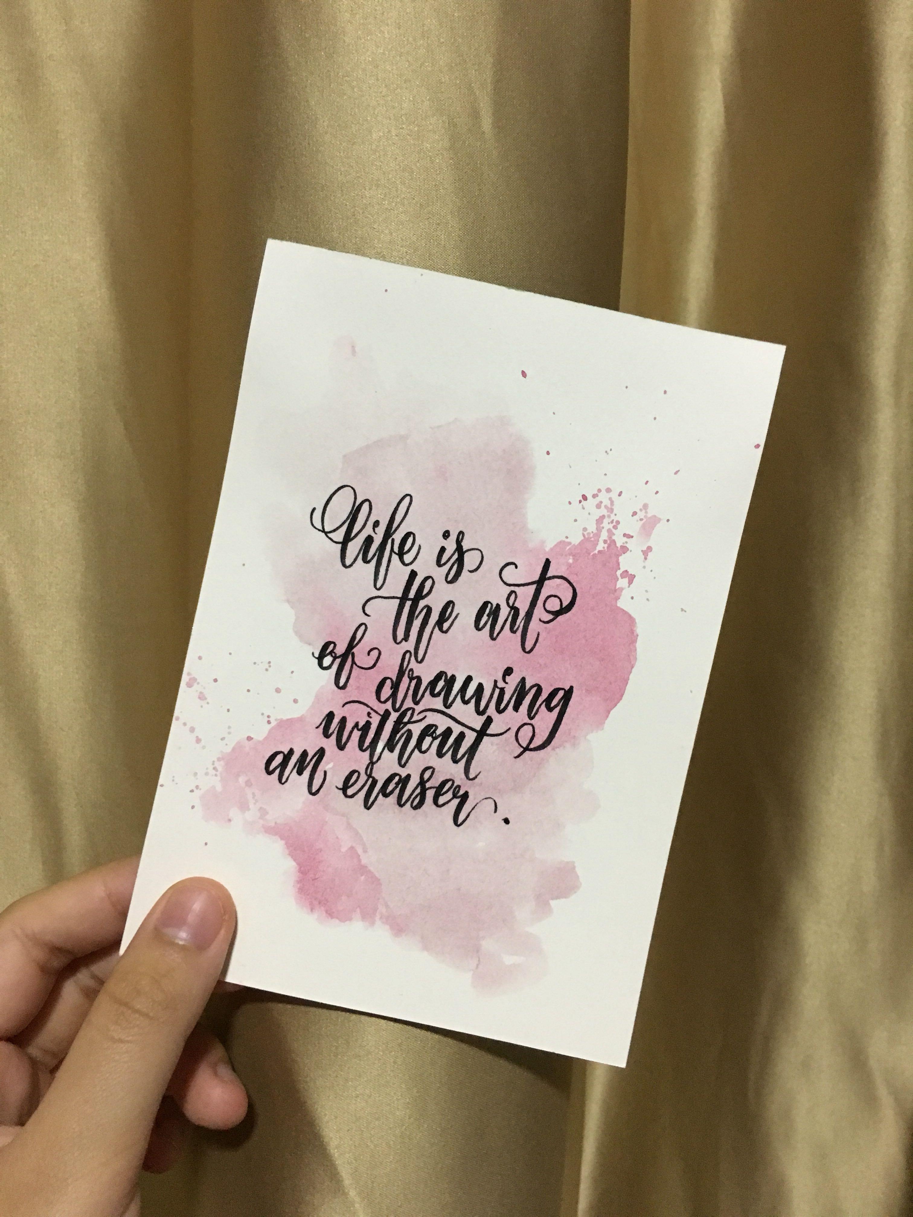 Watercolour Calligraphy Cards - Customisable, Design & Craft, Handmade ...