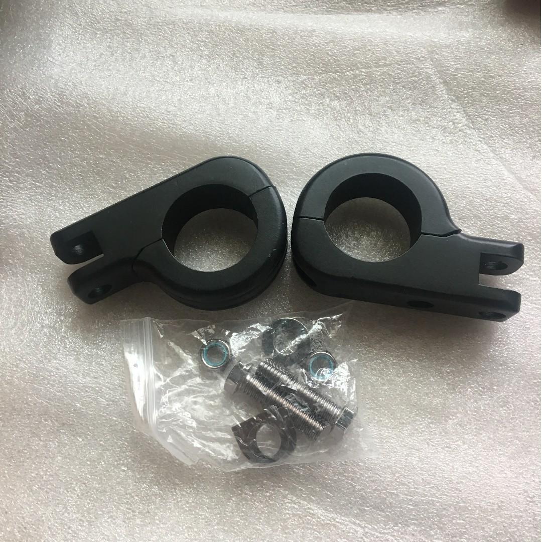 1.5" Billet Crash Bar Engine Guard Highway Foot Peg Mount Clamp Kit ...