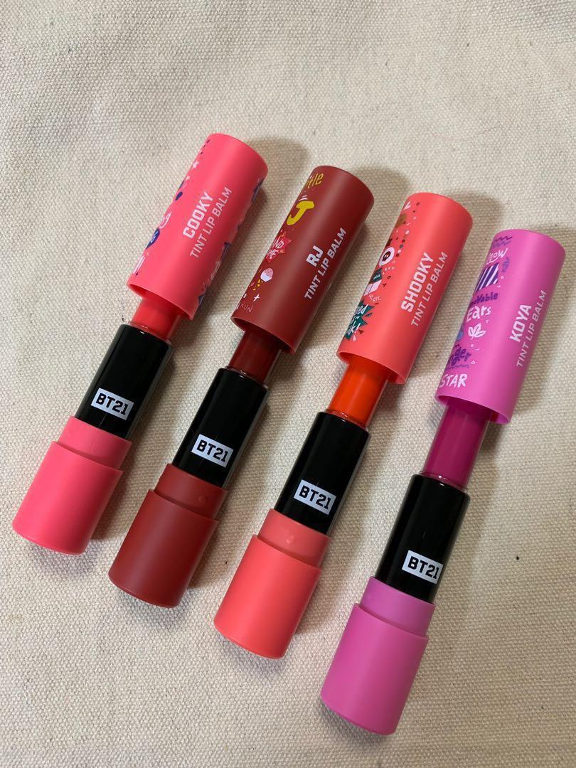 BTS BT21 coloured lip balm set (contains 4) (please read description ...