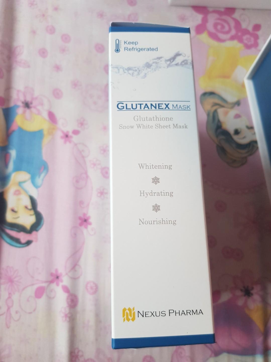 Glutanex Mask (Glutathione Snow White Sheet Mask) 15 pcs, Beauty ...