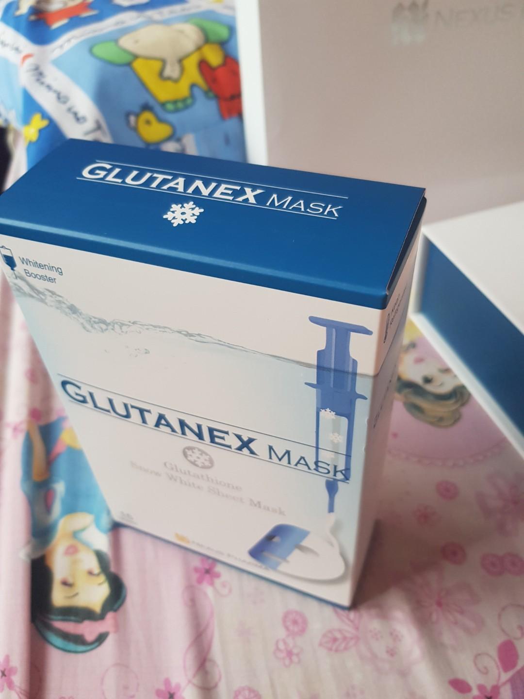 Glutanex Mask (Glutathione Snow White Sheet Mask) 15 pcs, Beauty ...