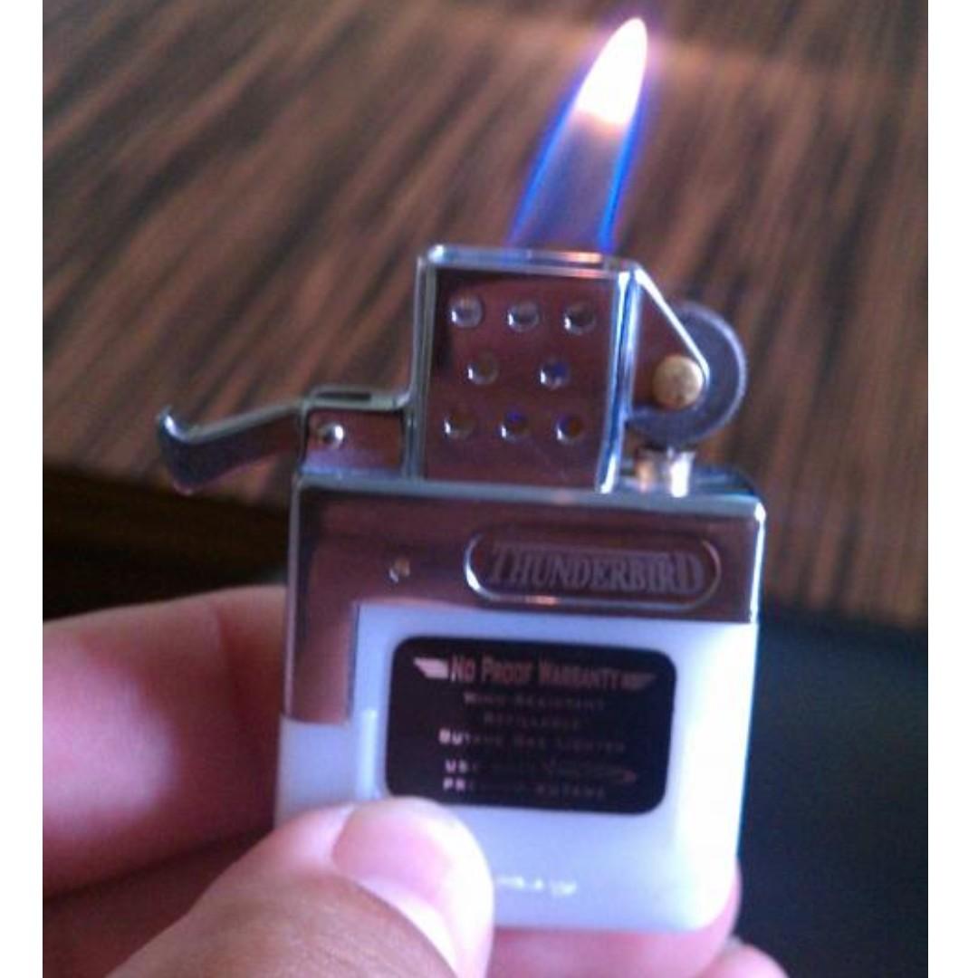 Kgm Vector Thunderbird Butane Lighter Insert Soft Flame For Flip Top