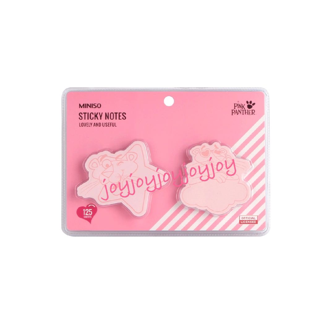 Miniso Pink Panther Sticky Notes 125 Sheets, Hobbies & Toys, Stationery ...