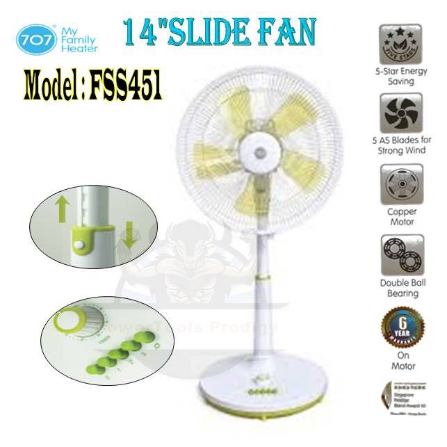 [NEW] 707 FSS 451 14 INCH STAND FAN / SLIDE FAN / HOME STAND FAN ...