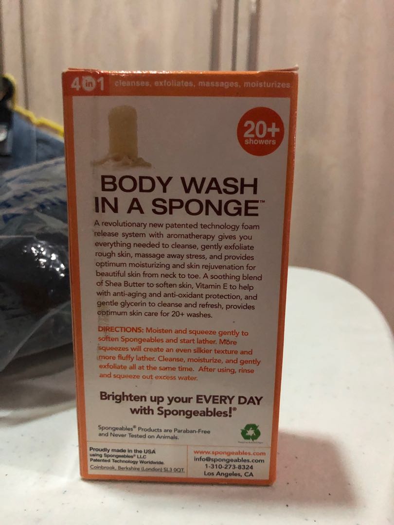 Spongeables spa shower gel in a sponge, Beauty & Personal Care ...