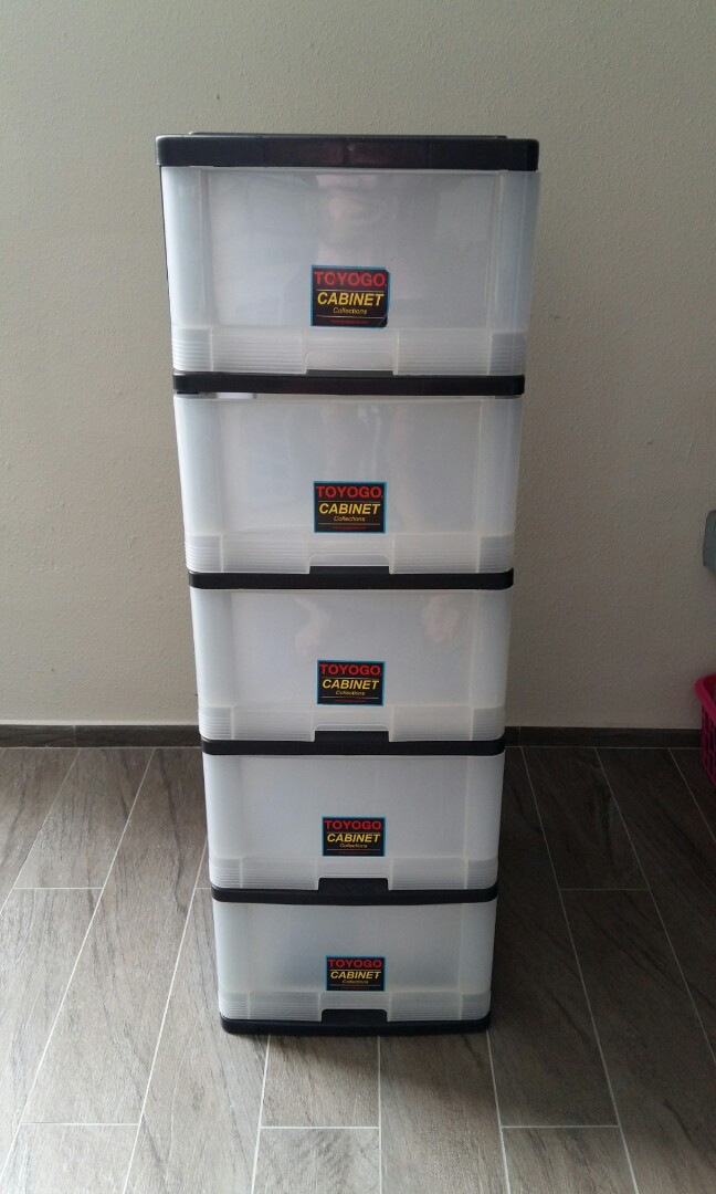 Toyogo Plastic Drawers (5 Tiers), Furniture & Home Living, Home ...