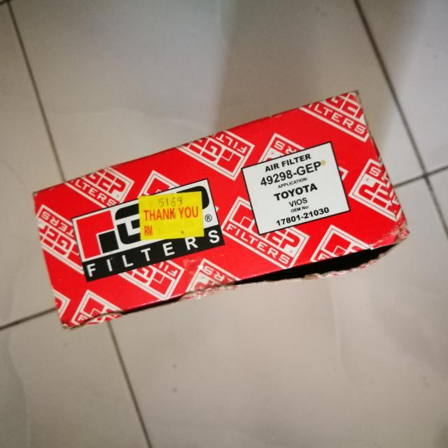 TOYOTA VIOS NCP42 AIR FILTER (GENUINE OE) Part no : 17801-21030, Auto ...
