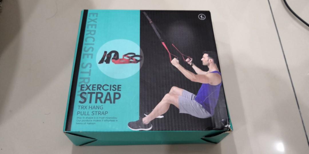 TRX Hang Pull Exercise Strap (Adjustable & With Extension Strip ...