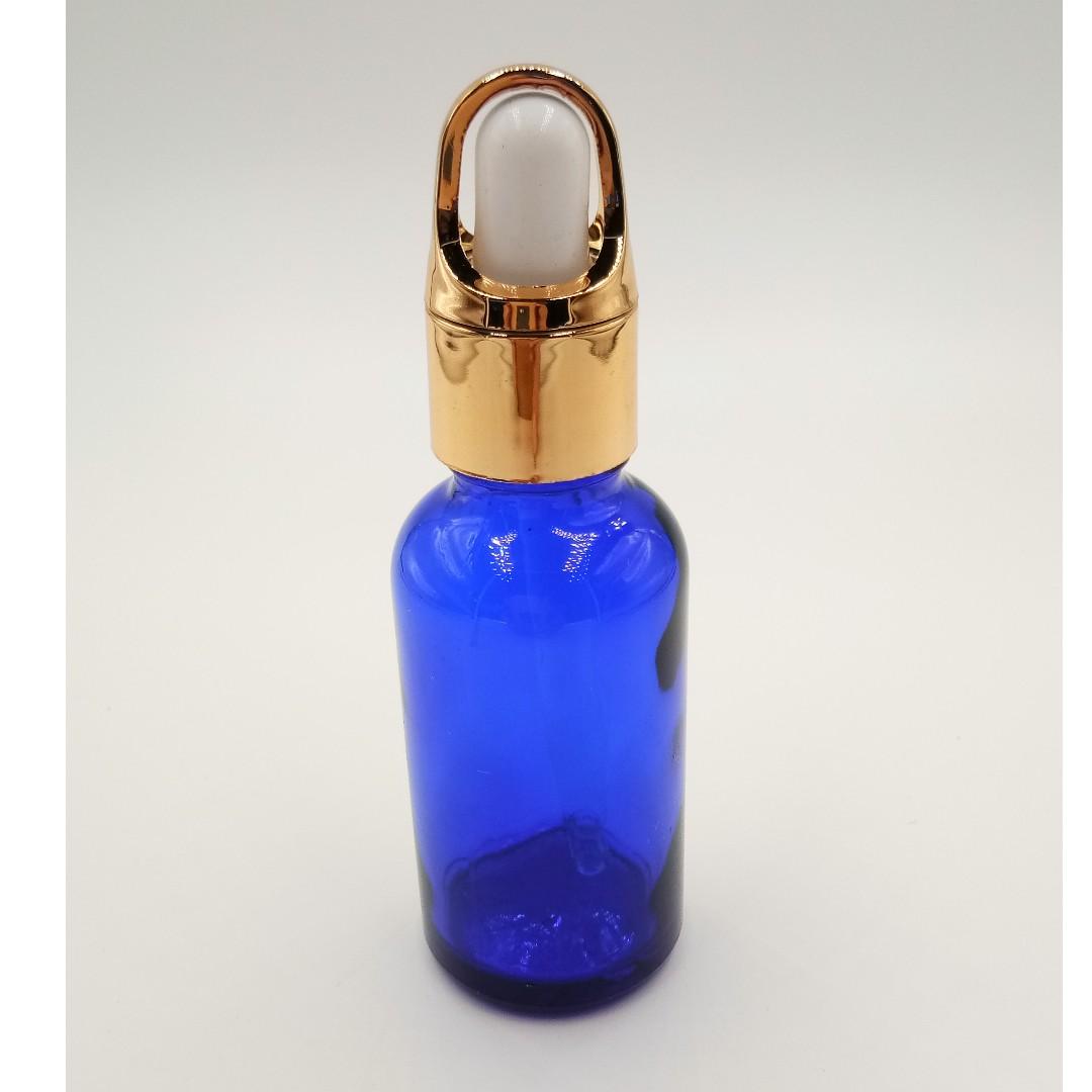 Cobalt Blue Dropper Bottles w/ Golden Basket Caps 10ml, 20ml, 30ml ...