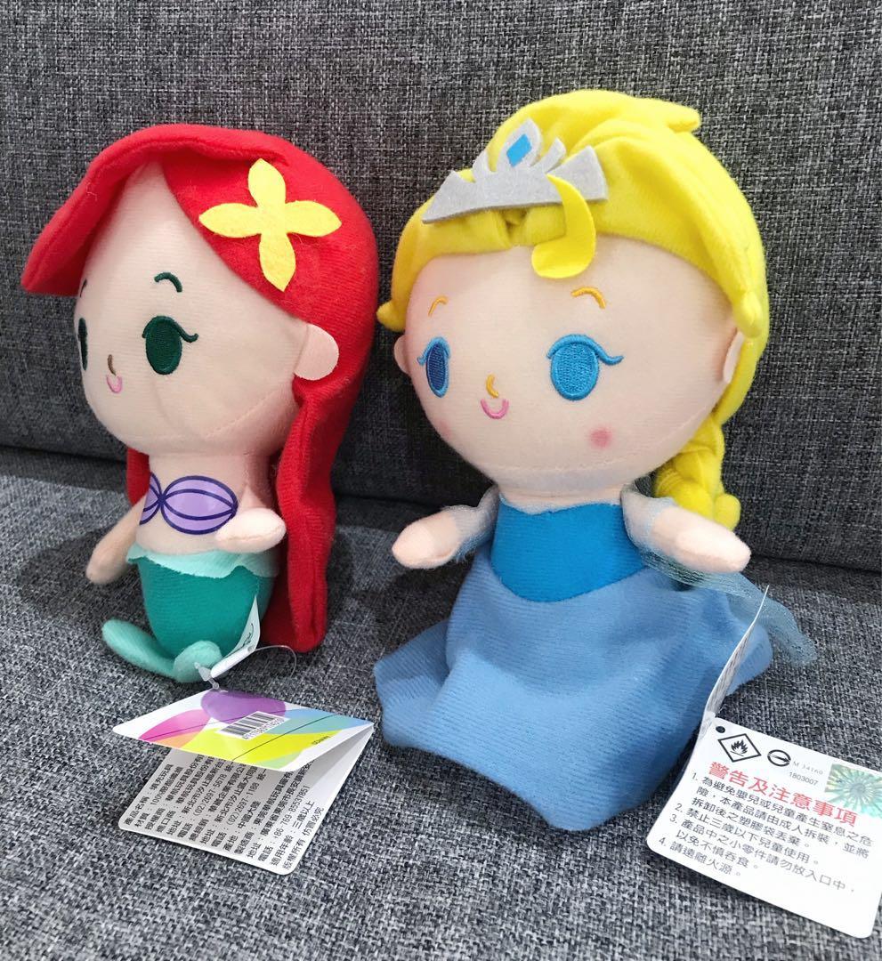Disney Ariel Elsa the little mermaid frozen plushy mascot claw machine ...