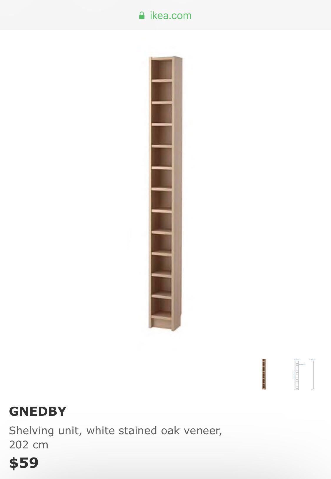 Free Delivery Ikea GNEDBY Shelf Unit, Furniture & Home Living ...