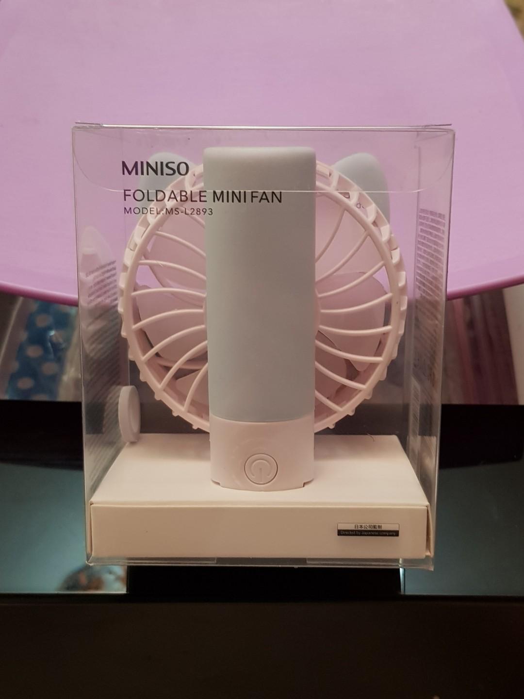 Miniso Foldable Mini Fan - Blue, Furniture & Home Living, Lighting ...