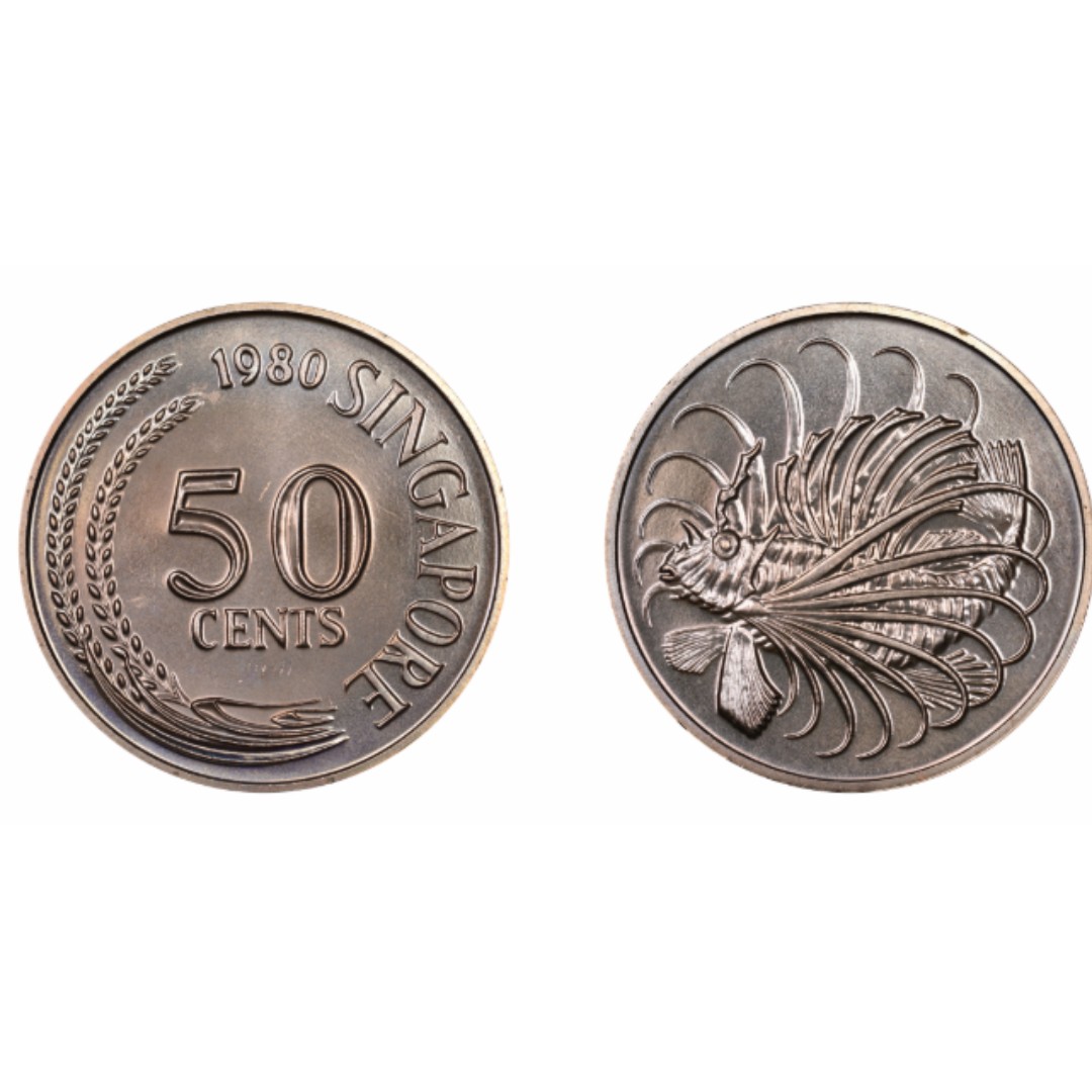 Singapore 50 cents Lion Fish Coins, Hobbies & Toys, Memorabilia ...