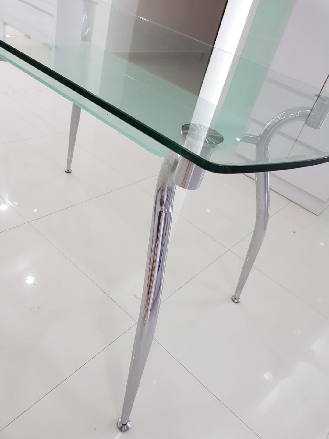 Used Glass Top Dining Table ONLY, Furniture & Home Living, Furniture ...