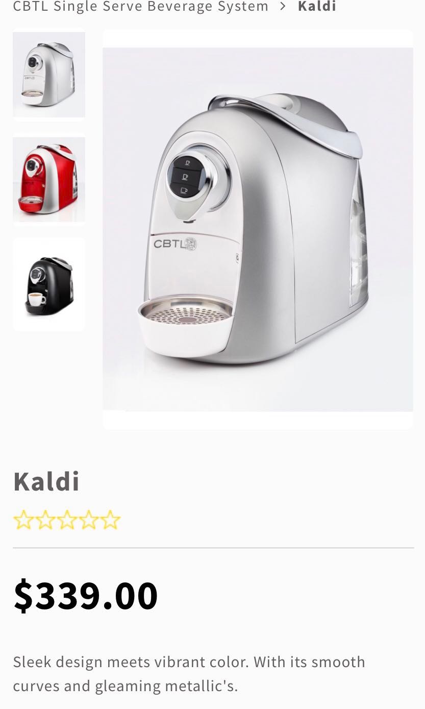 CBTL Kaldi Coffee Machine, TV & Home Appliances, Kitchen Appliances ...