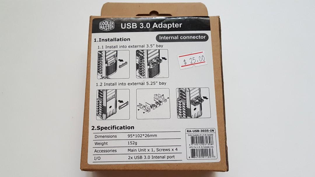 Coolermaster USB 3.0 Adaptor (Internal Connector), Computers & Tech ...