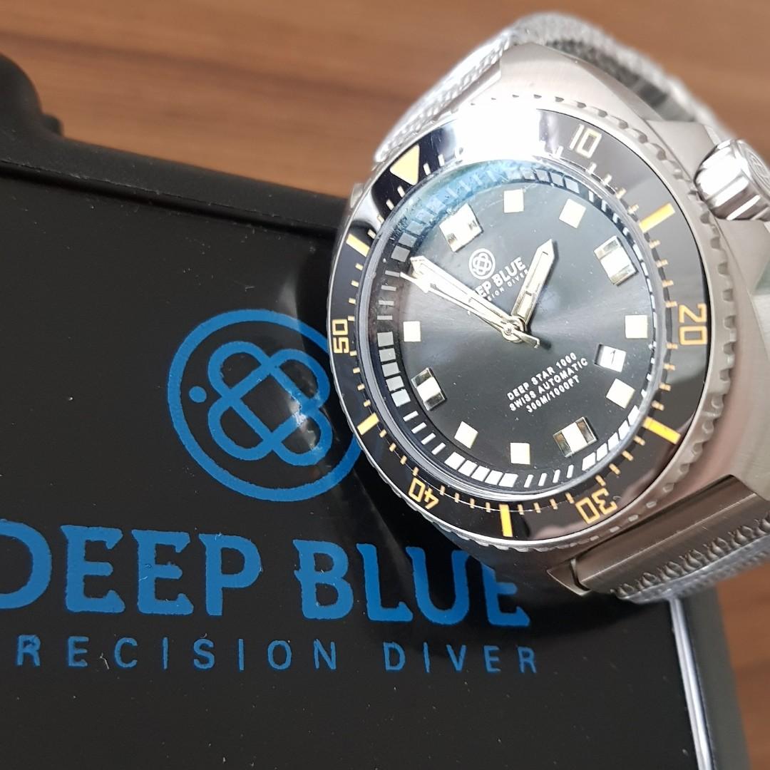 Deep Blue Deep Star 1000 Swiss Automatic Braclet - Diver Black/Orange ...