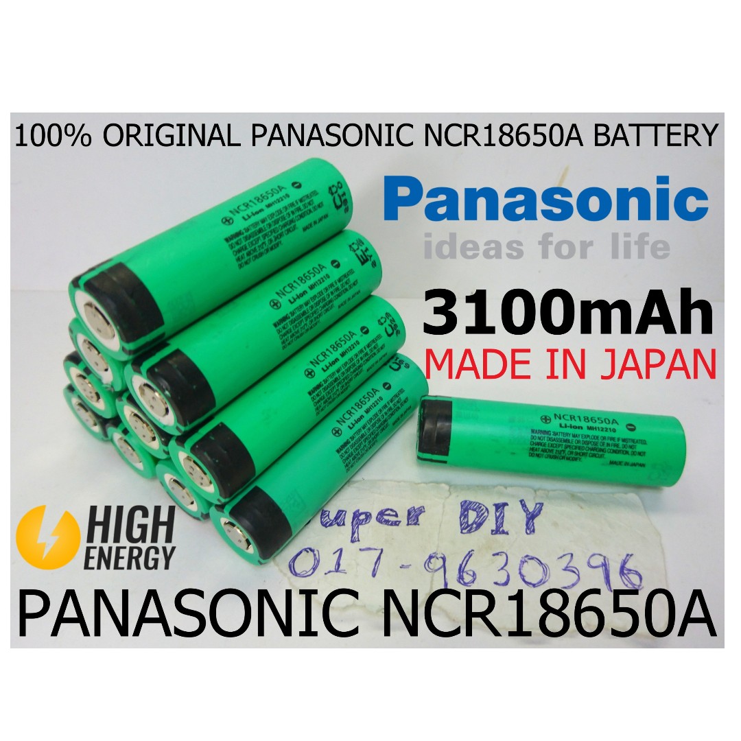 Panasonic NCR18650A 3.7V 3100mAh Li-Ion Rechargeable LED Flash Powerbank Battery, Computers ...
