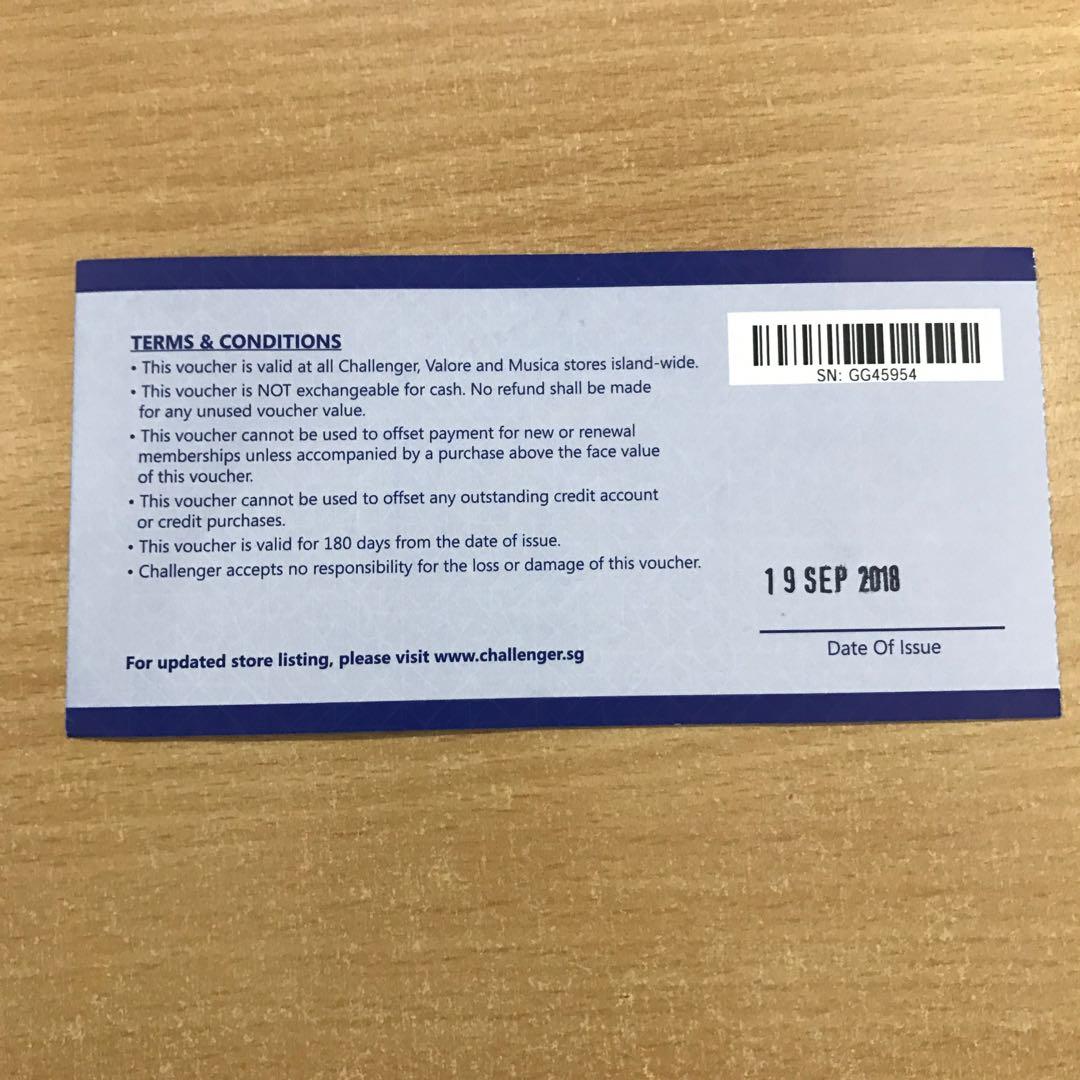Challenger $50 voucher at 10% discount, Tickets & Vouchers, Vouchers on ...