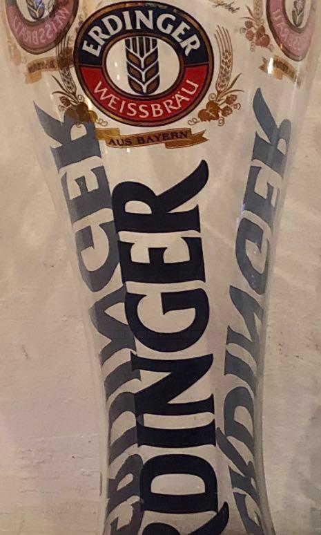 ERDINGER XL Large Big Beer Glass 44cm RARE not Hoegaarden drinking mug ...
