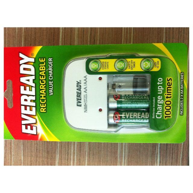 Eveready Rechargeable Battery Charger (Including TWO FREE Battery + a ...