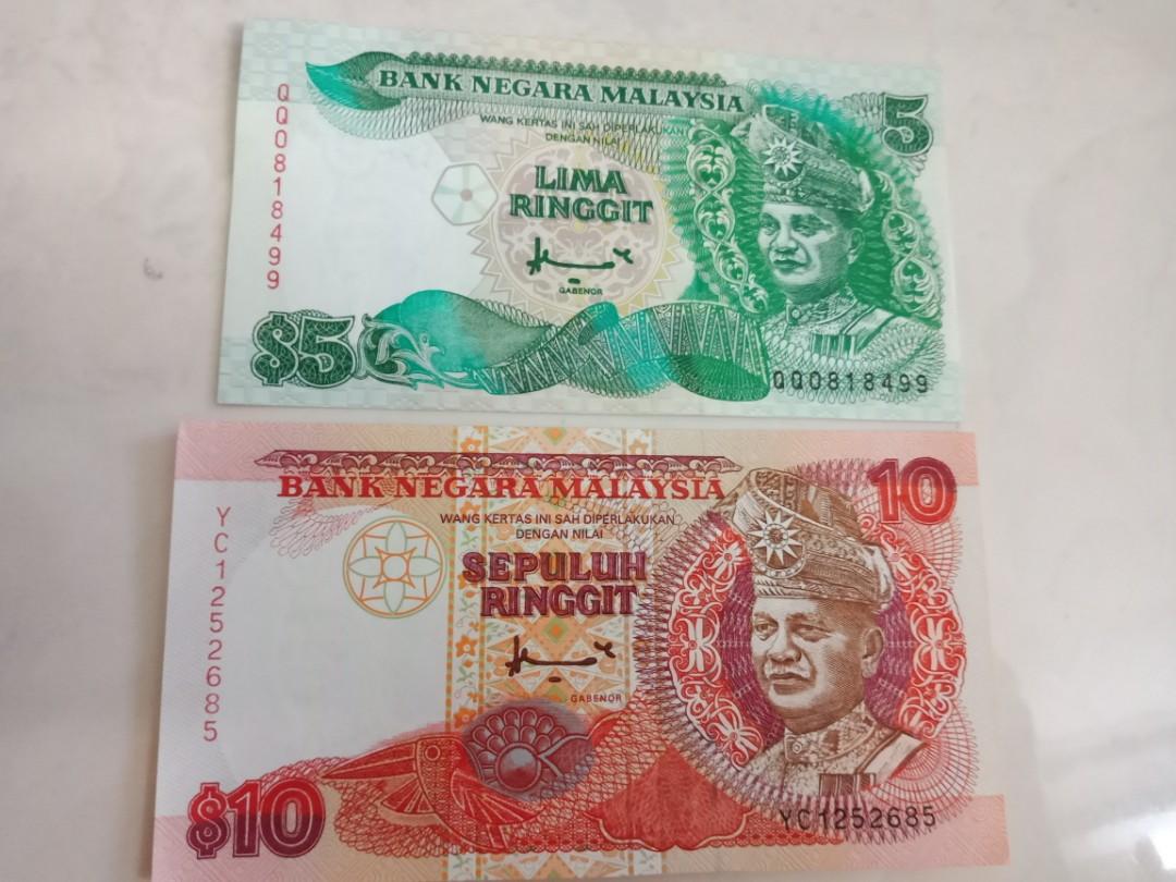 Old RM5 and RM10 ringgit notes, Hobbies & Toys, Collectibles ...