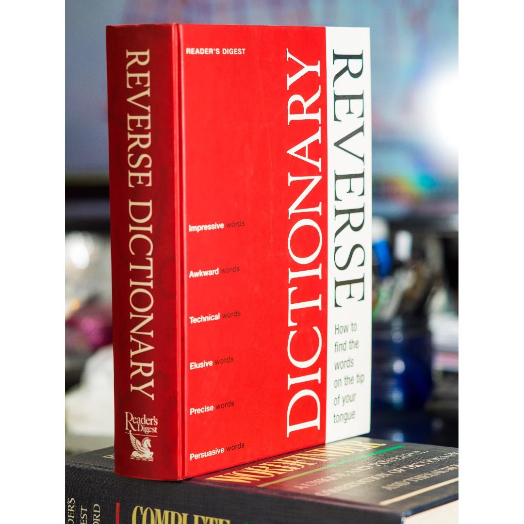 Reader's Digest REVERSE DICTIONARY "How To Find The Words On The Tip Of ...