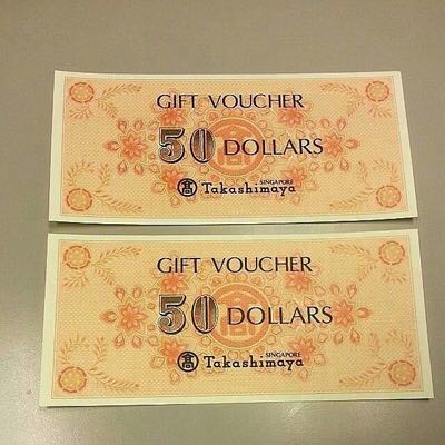 2x 50$ Takashimaya Voucher, Tickets & Vouchers, Vouchers on Carousell